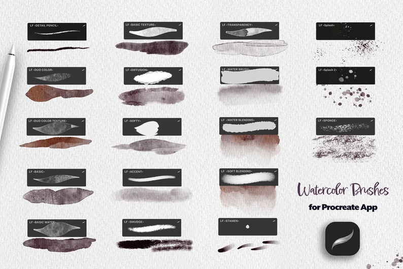 Watercolor Realistic Procreate Brushes Kit - Etsy