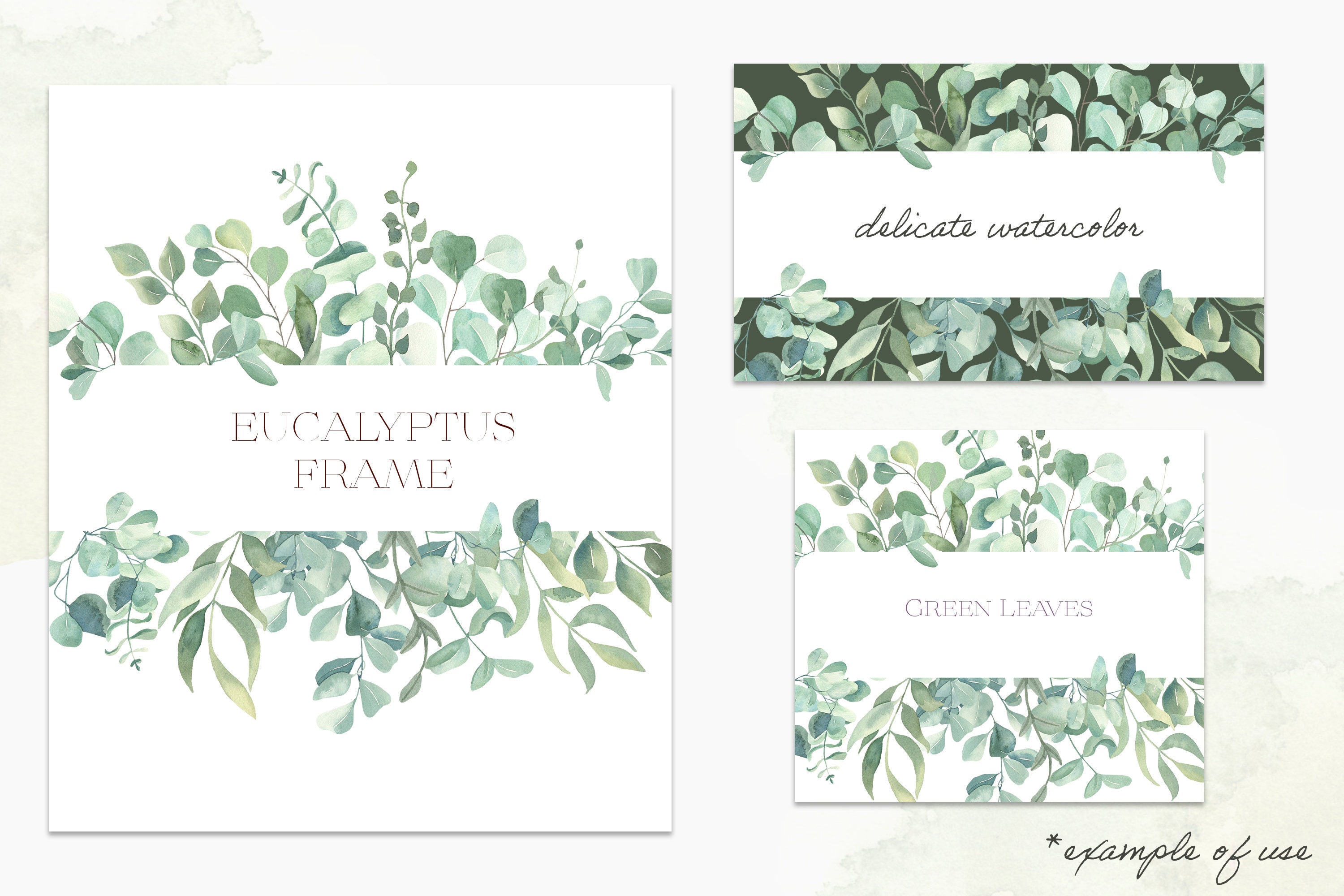 Watercolor Eucalyptus Frame Clipart, Greenery Frame, Digital Greenery ...