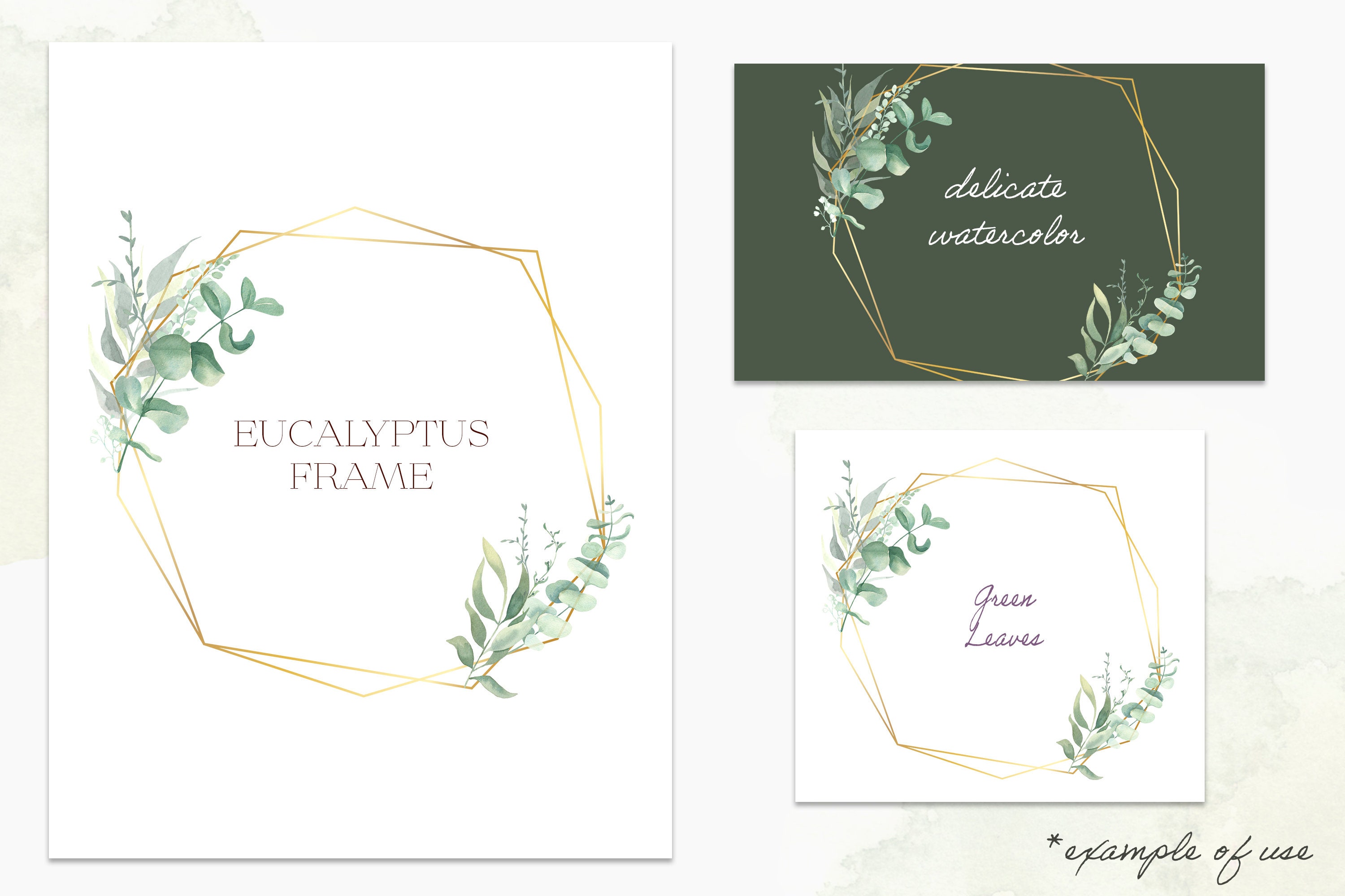 Watercolor Eucalyptus Frame Clipart, Greenery Leaves Frame, Digital ...