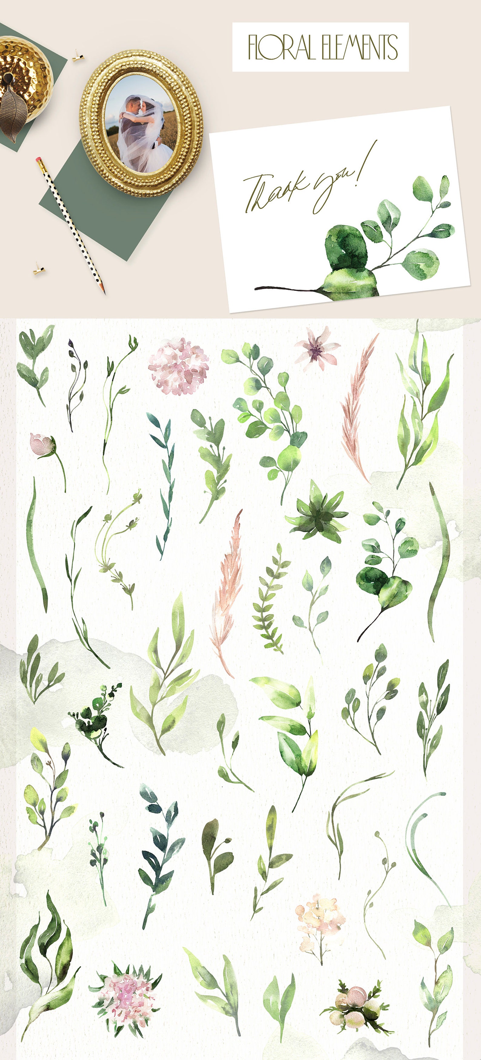 Watercolor Greenery Leaves Clipart SET, Eucalyptus Foliage Clip Art ...