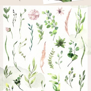 Watercolor Greenery Leaves Clipart SET, Eucalyptus Foliage Clip Art ...