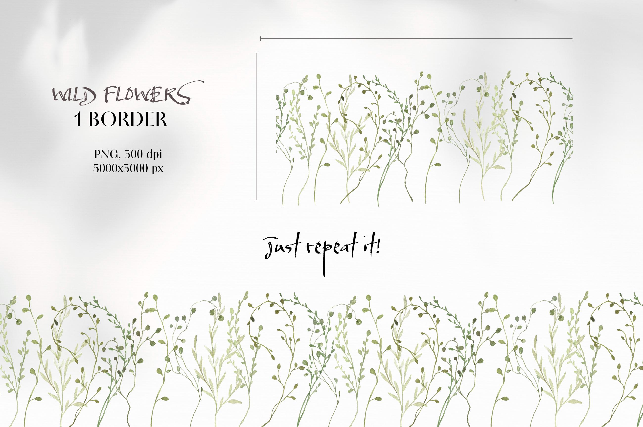 Greenery Seamless Border Clipart, Green Leaves Border, Field Wedding ...