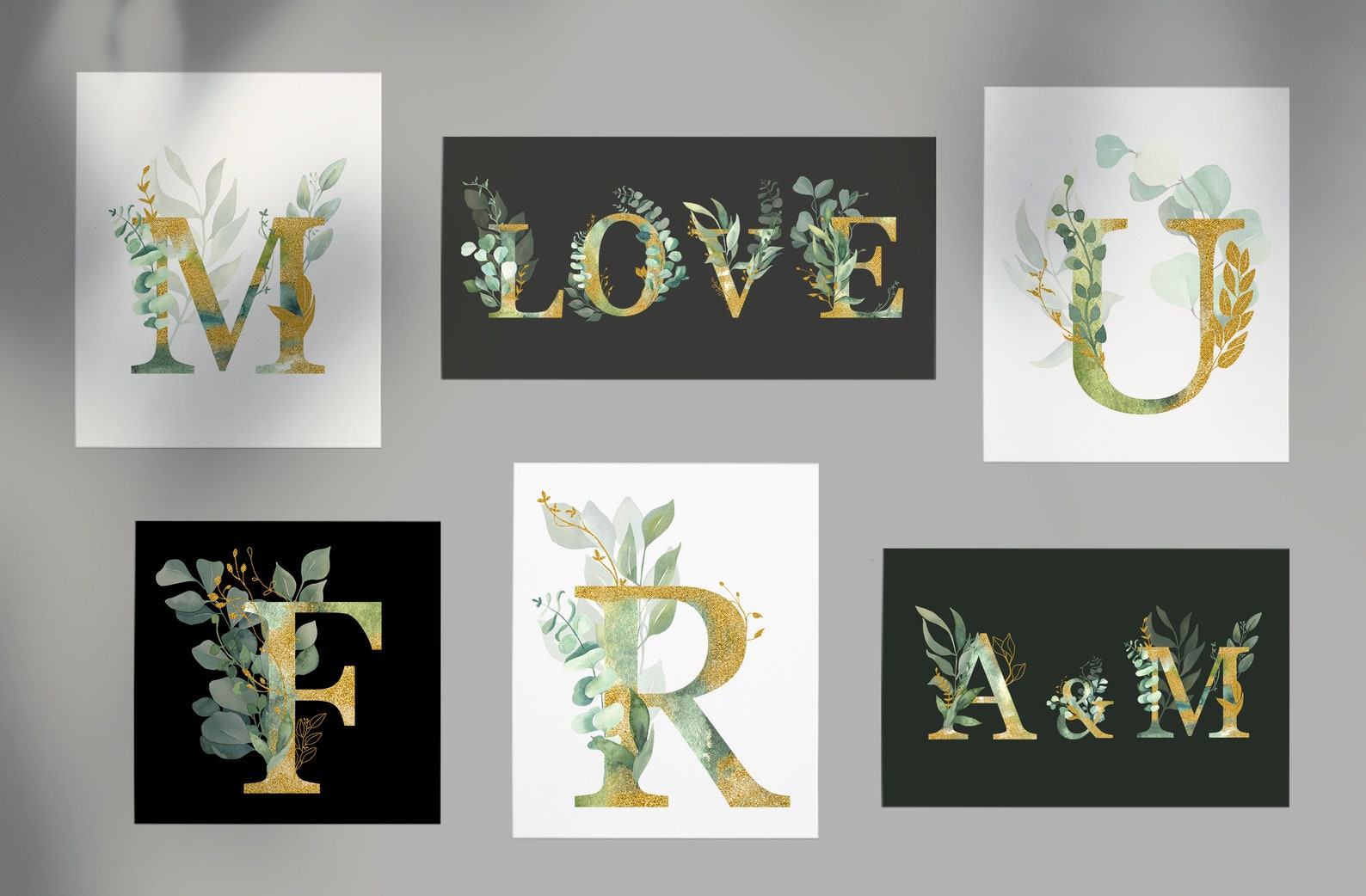 Eucalyptus Alphabet, Numbers Clipart Set, Greenery Letters, Eucalyptus ...