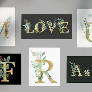 Eucalyptus Alphabet, Numbers Clipart Set, Greenery Letters, Eucalyptus ...