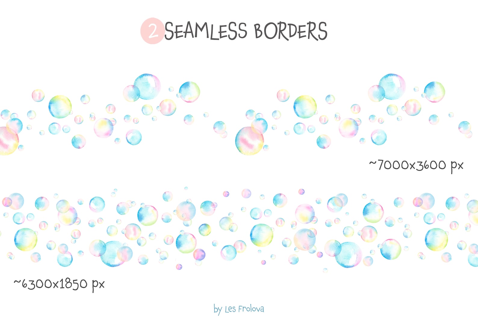 Watercolor Bubbles Clipart Collection, PNG Frame, Bubbles Seamless ...