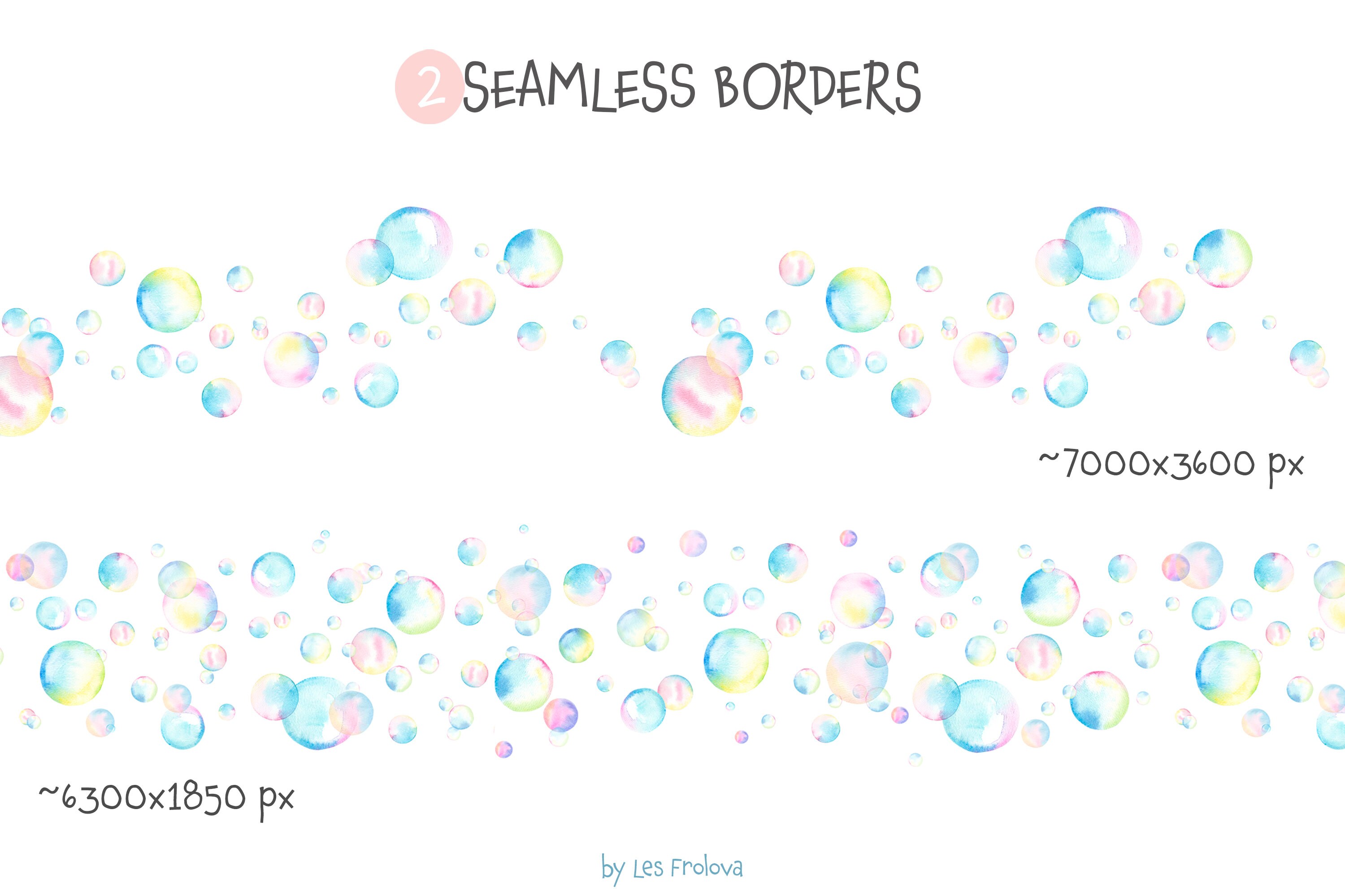 Watercolor Bubbles Clipart Collection, PNG Frame, Bubbles Seamless ...
