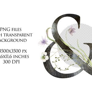 Watercolor Floral Alphabet, Wild Flower Letters, Numbers, Summer ...