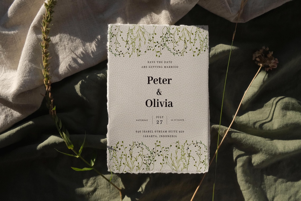 Greenery Seamless Border Clipart, Green Leaves Border, Field Wedding ...