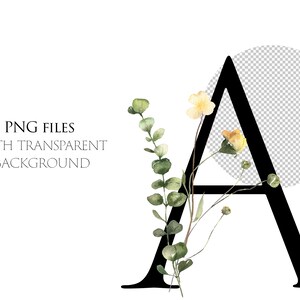 Wildflower Letters and Numbers, Watercolor Floral Alphabet, Alphabet ...