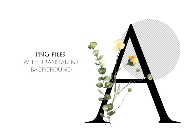 Wildflower Letters and Numbers, Watercolor Floral Alphabet, Alphabet ...