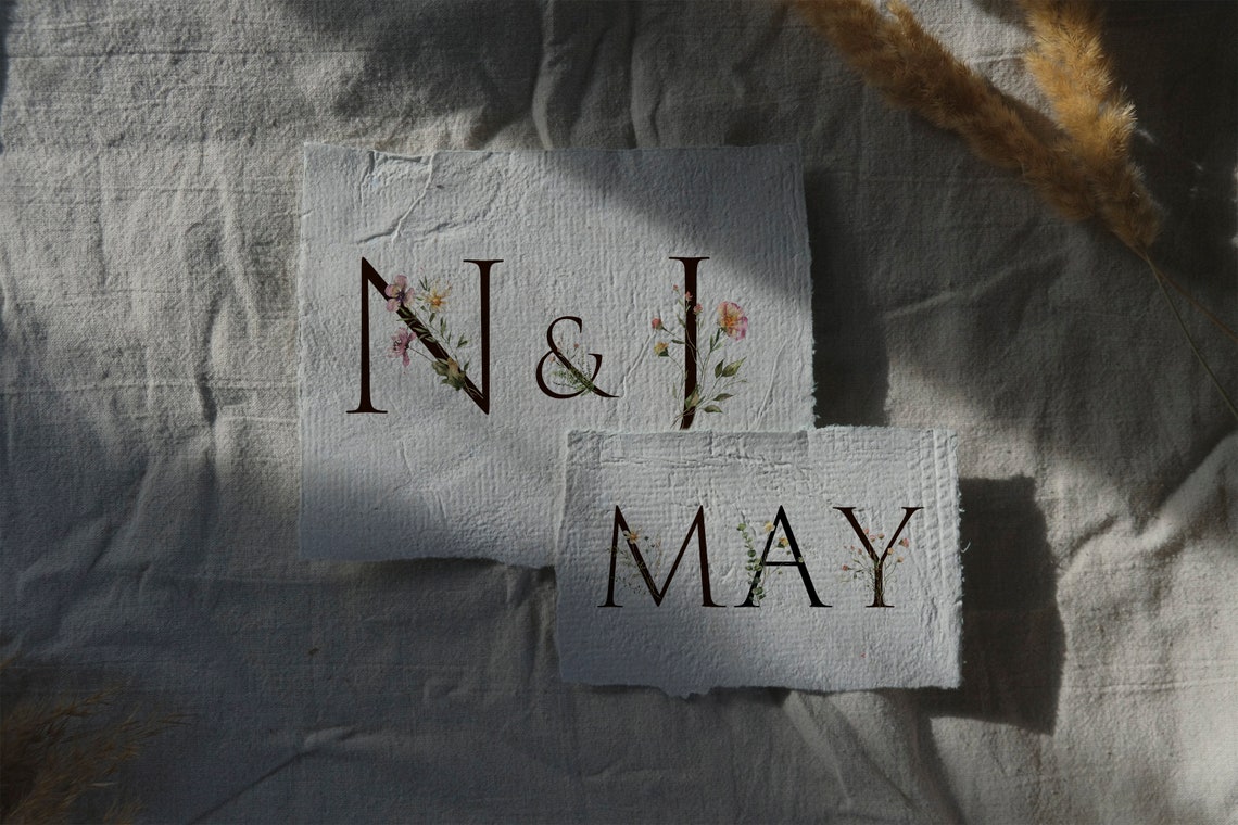 Wildflower Letters and Numbers, Watercolor Floral Alphabet, Alphabet ...