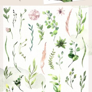 BIG Greenery Watercolor Collection. Eucalyptus Leaves Frames, Wreaths