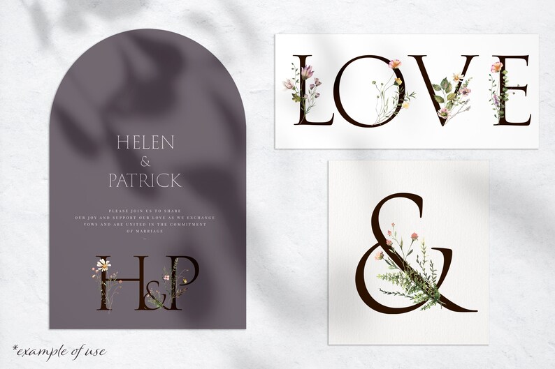 Wildflower Letters and Numbers, Watercolor Floral Alphabet, Alphabet ...