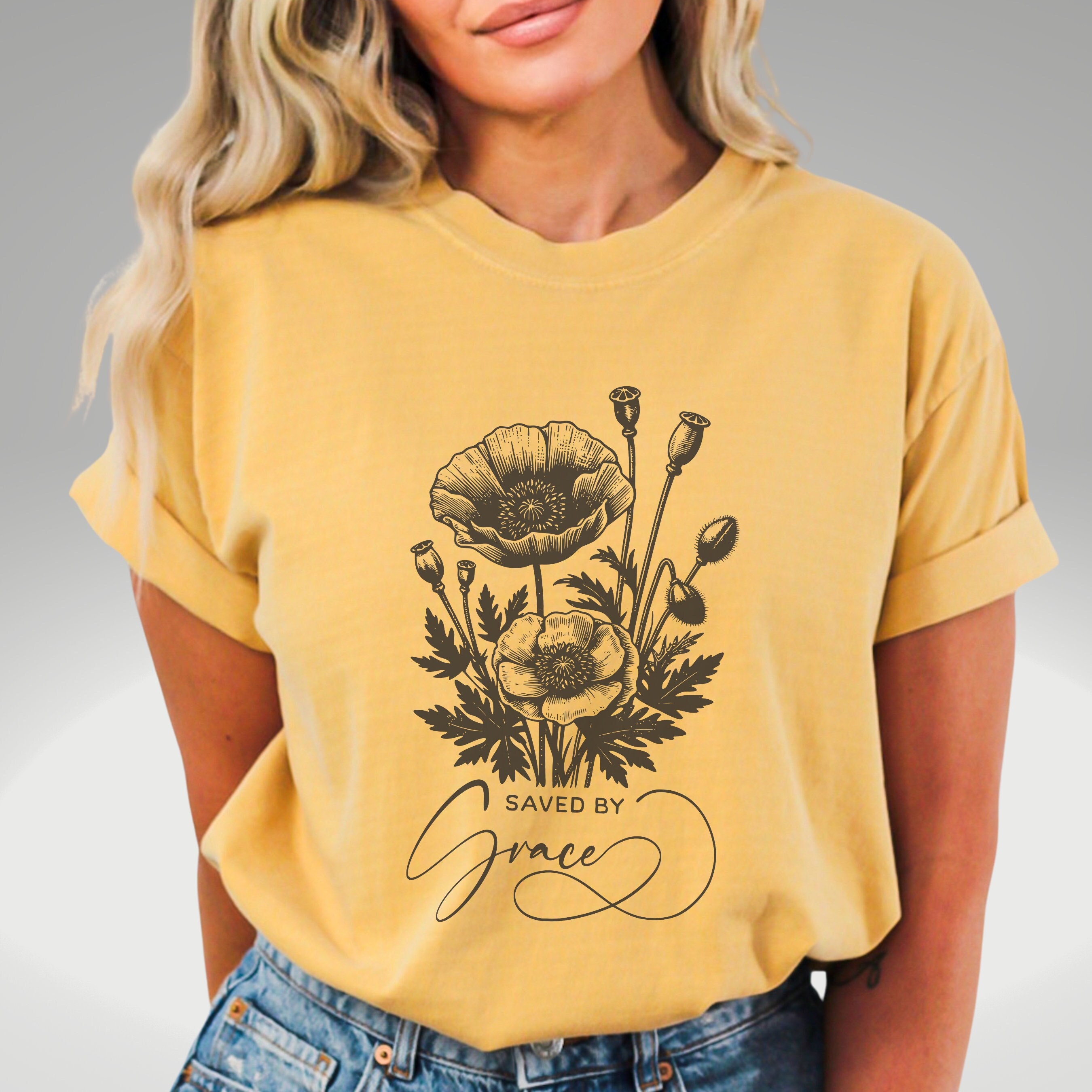 California Poppy Shirt Pressed Flowers Shirt Wildflower Shirt ...