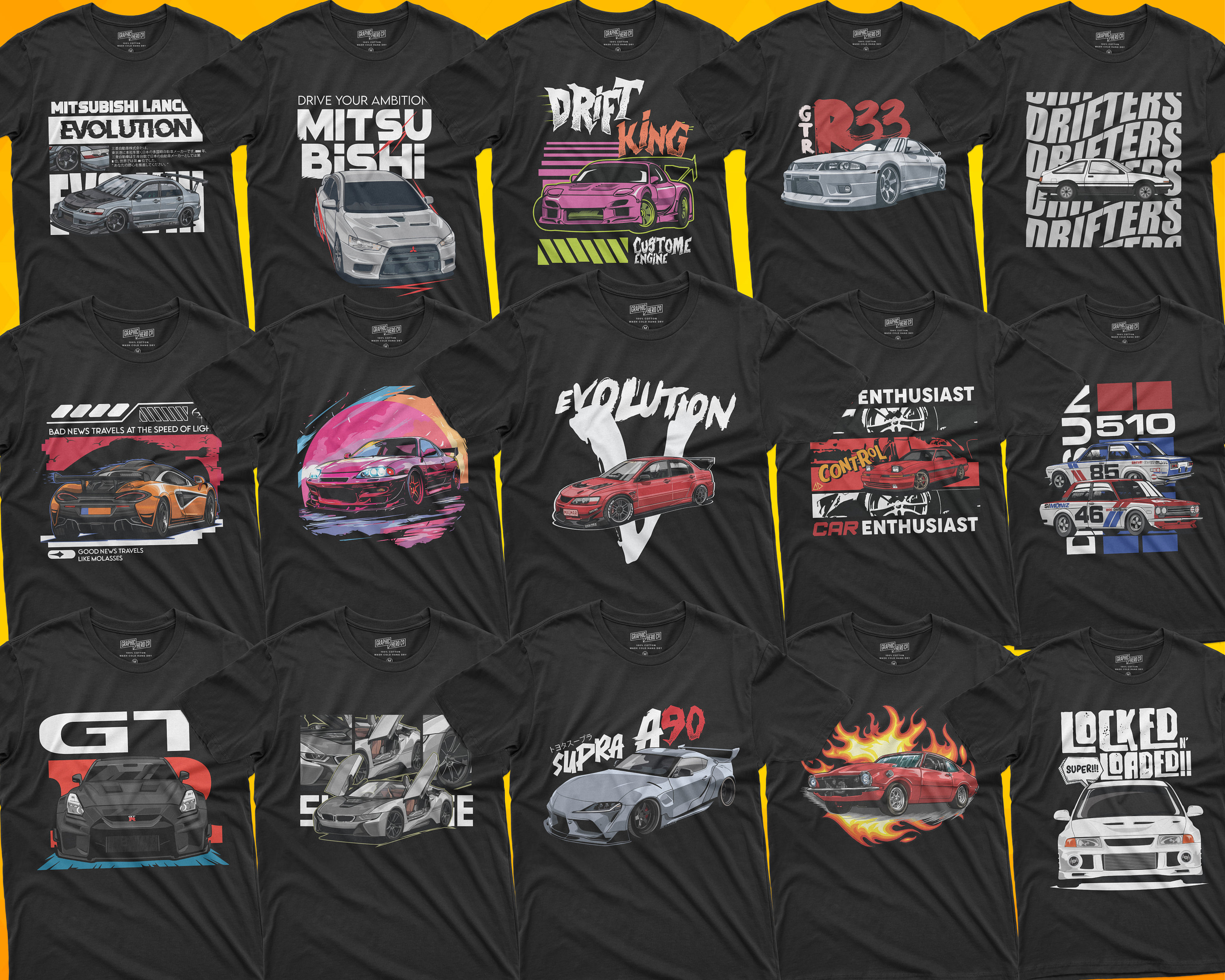 200 Car Designs V3 Bundle , T-shirt Design Bundle, Streetwear Designs ...