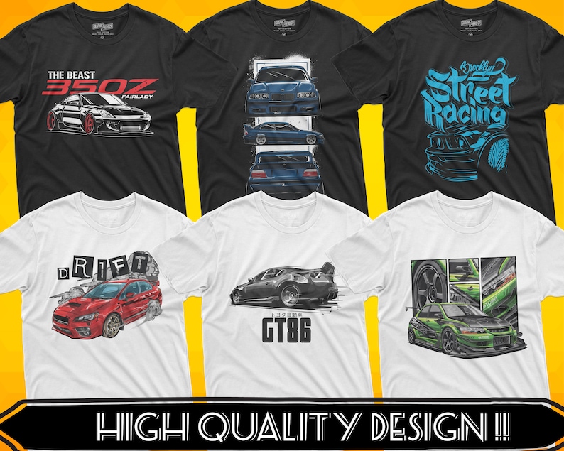 90 Sport Car/racing Designs V2 , T-shirt Design Bundle, Streetwear ...