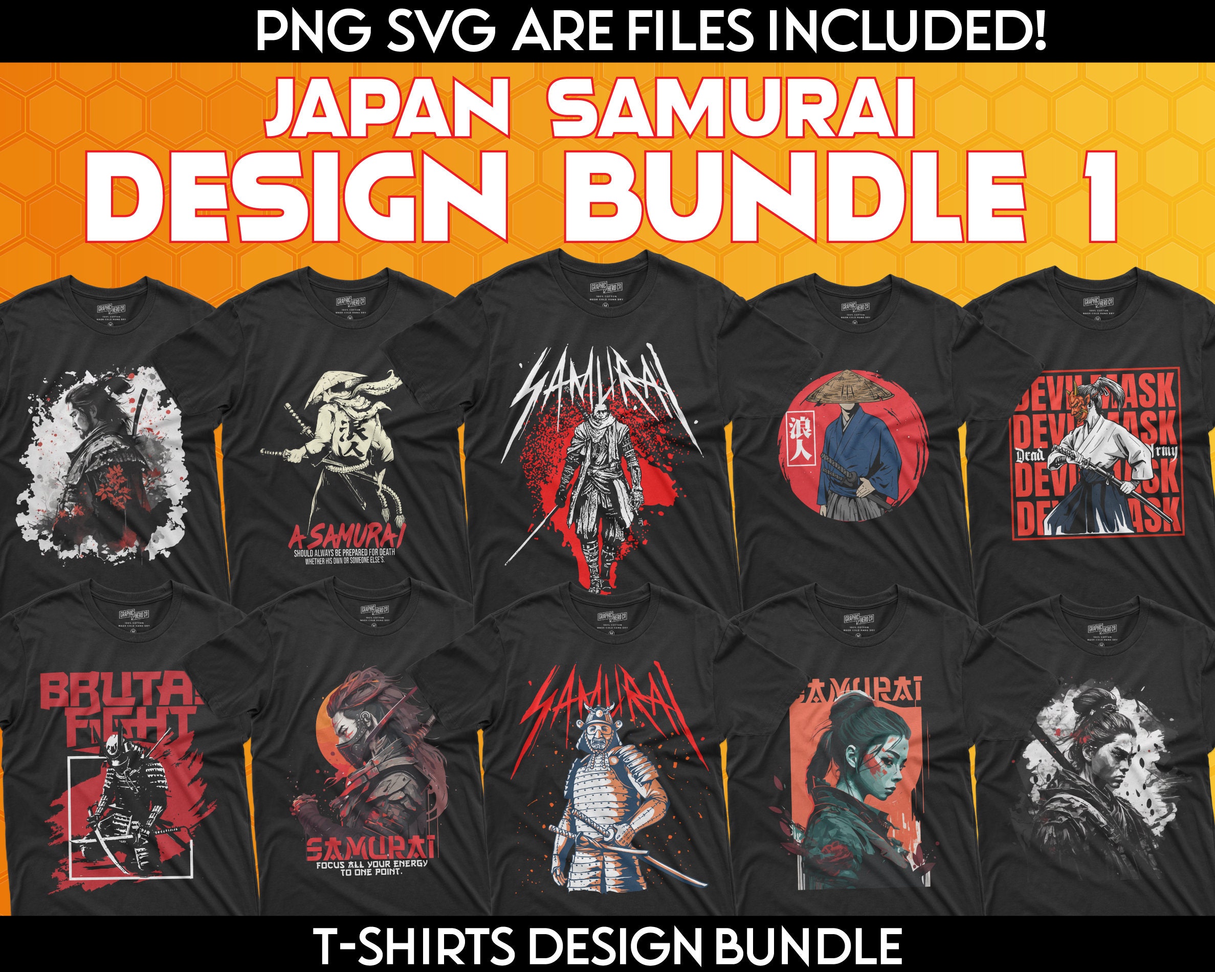 50 Japan/samurai Bundle 1 T-shirt Bundle Collection, Pod T-shirt Design ...