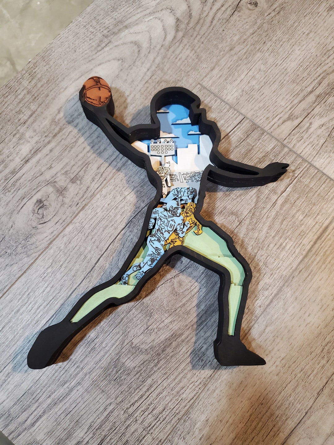 3D Laser Cut Football Player - Etsy