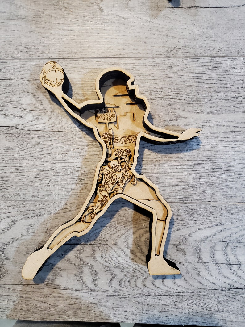 3D Laser Cut Football Player - Etsy