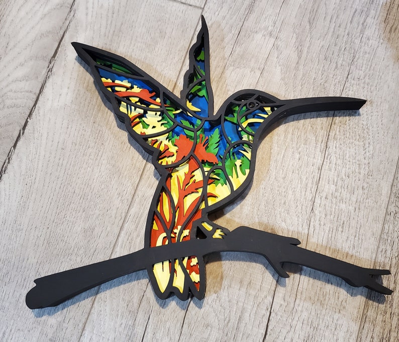 3D Laser Cut Hummingbird - Etsy