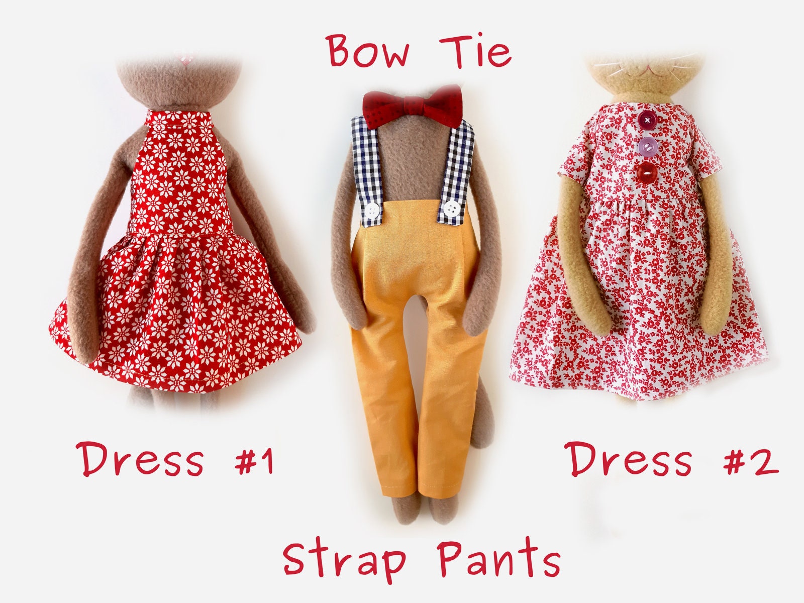 2 PDF Cat DOLL Plush Pattern & CLOTHES Sewing Pattern and Tutorial ...