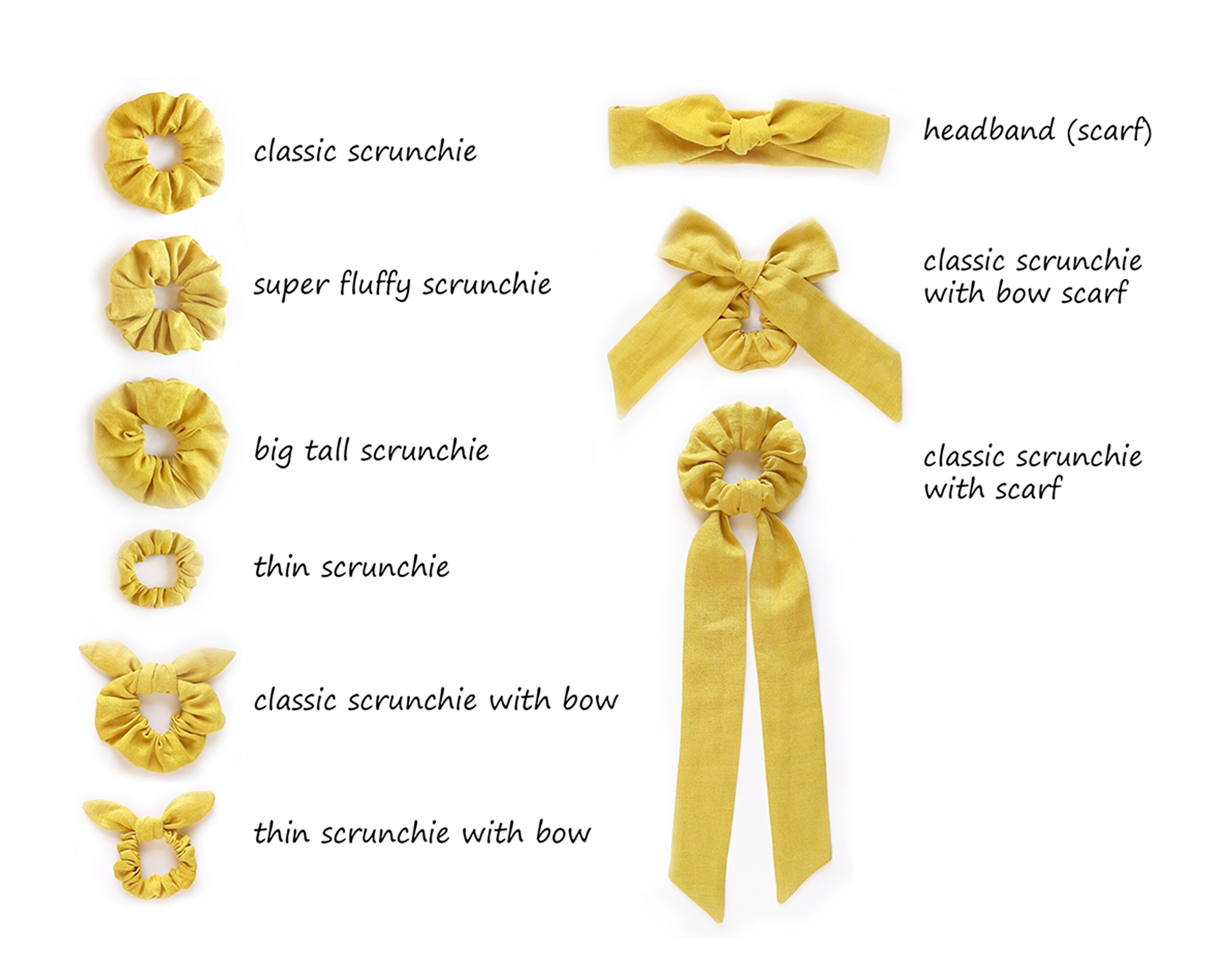 Scrunchie Sewing Pattern PDF Knot Bow Scrunchie Set Fluffy Scrunchie ...
