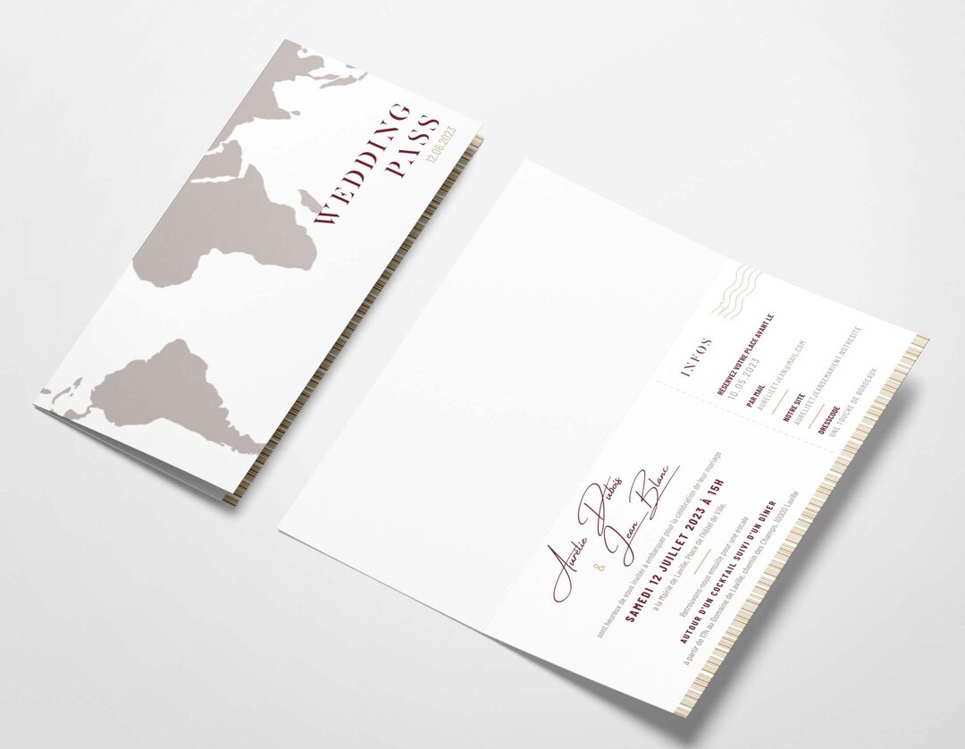 Boarding Pass Wedding Invitation Template - Etsy