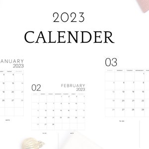 2023 Calendar Printable Digital Monthly Planner Minimalist - Etsy