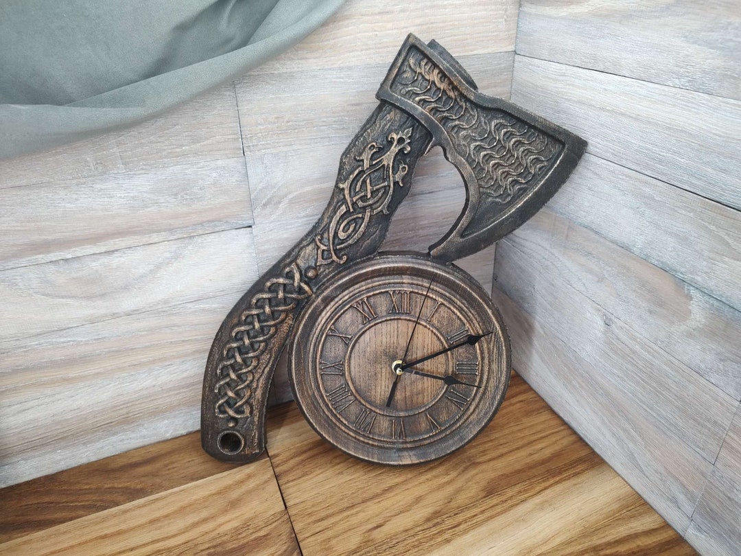 Ax Ax Clock in Wood for a Gift Modern Wood Wall Clock Wall Clock Unique ...