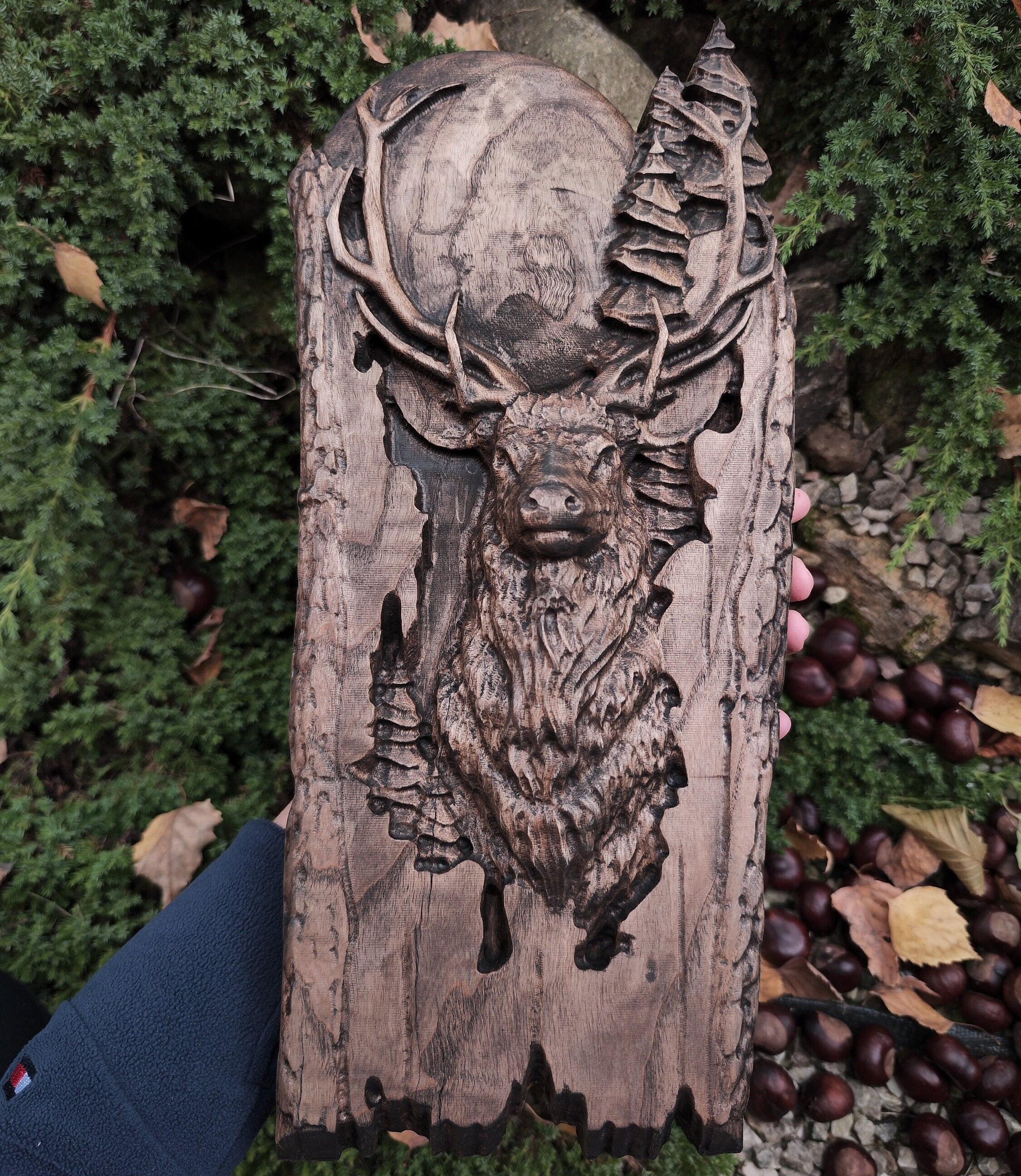 Wood Deer Wood Gift Wall Art Wildlife Wall Decor Deer Head Trophy ...