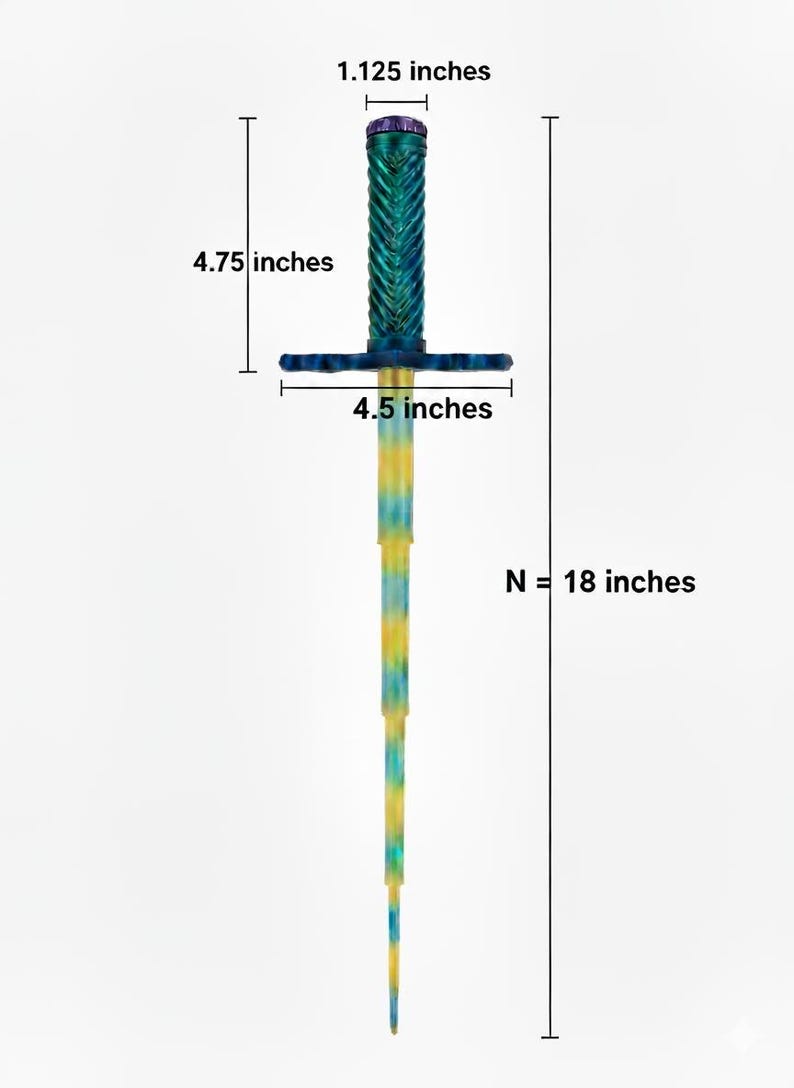 Collapsible 3D Printed Fantasy Sword – Telescopic Toy Sword for Kids ...