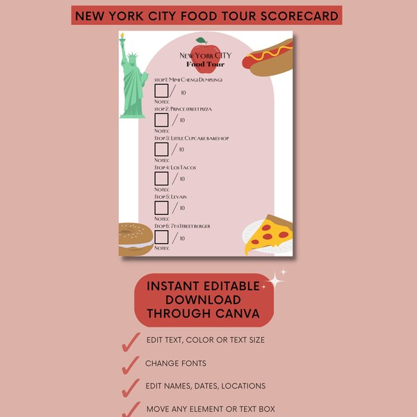 Food Scorecard - Etsy