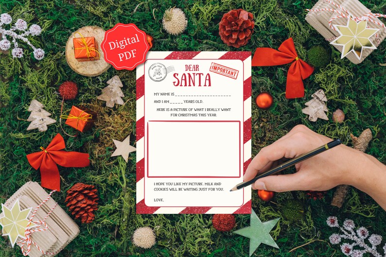 Carta a Santa Imprimible BUNDLE, Querido Santa Imprimible, Lista de ...