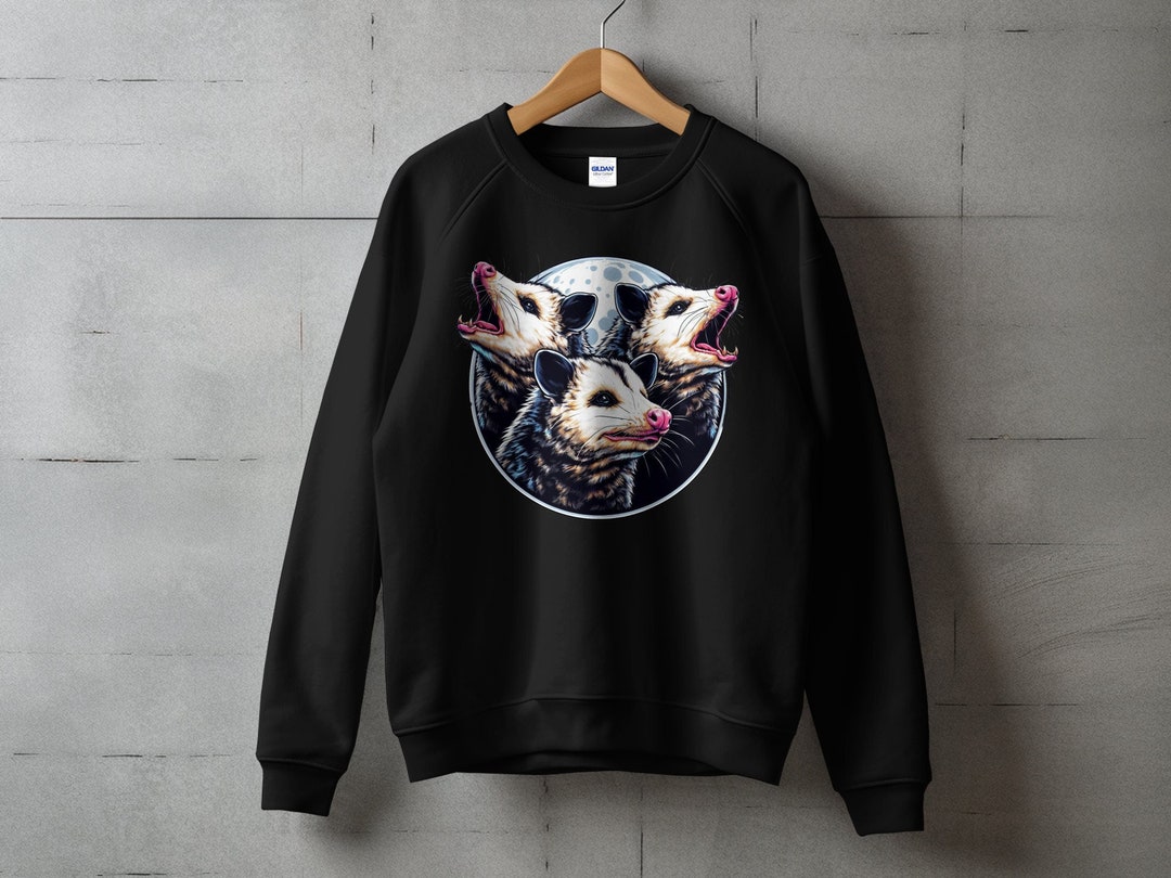 Three Opossums Howling at the Moon Sweatshirt Gift Idea, Opossum Lover ...