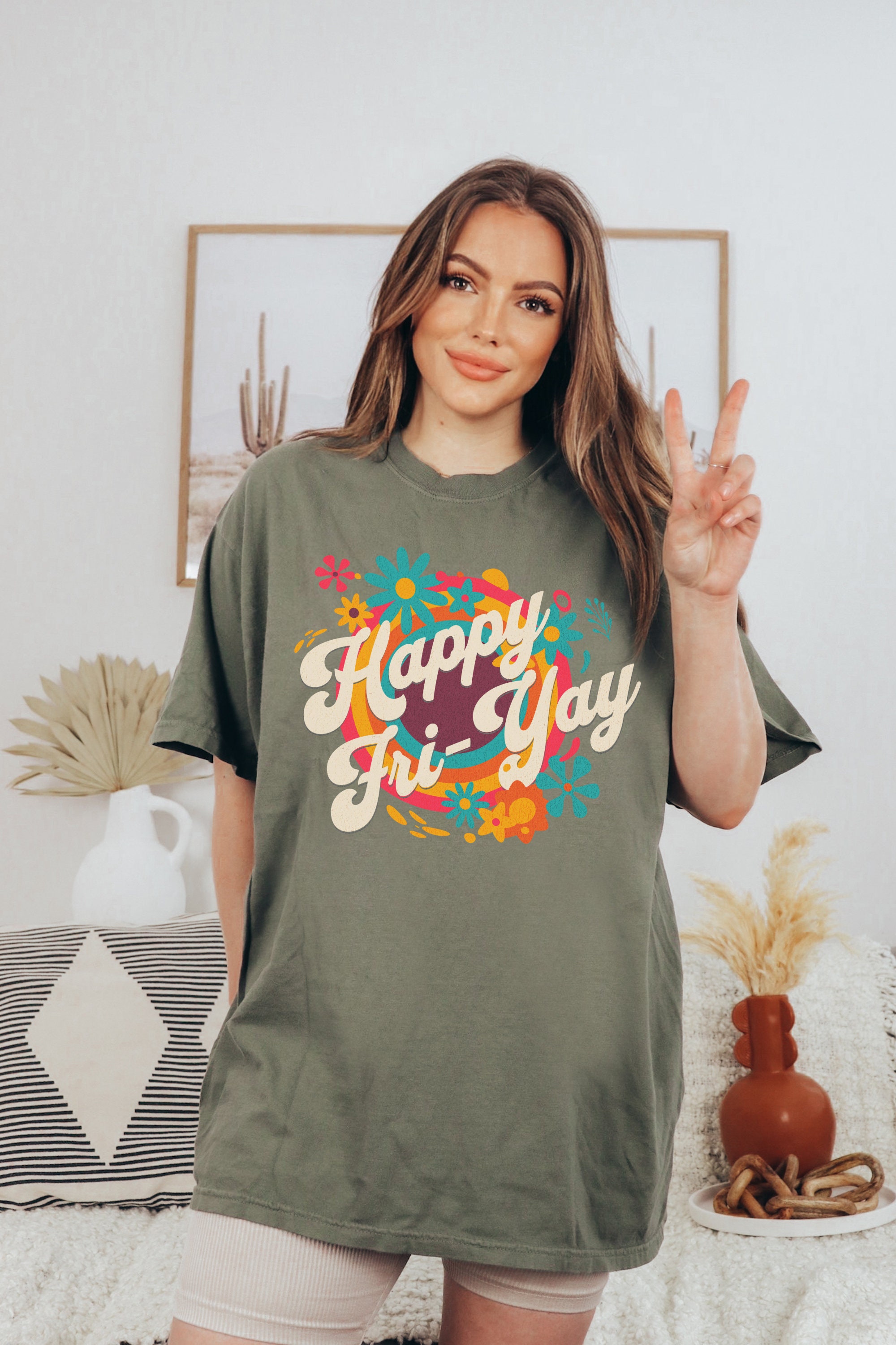 Comfort Colors Happy Fri-yay Shirt, Fri-yay Shirt, Friday Weekend ...