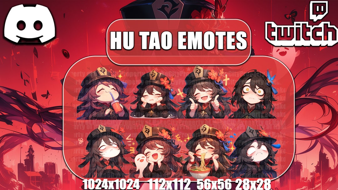 Hu Tao Genshin Impact Emotes - Etsy UK