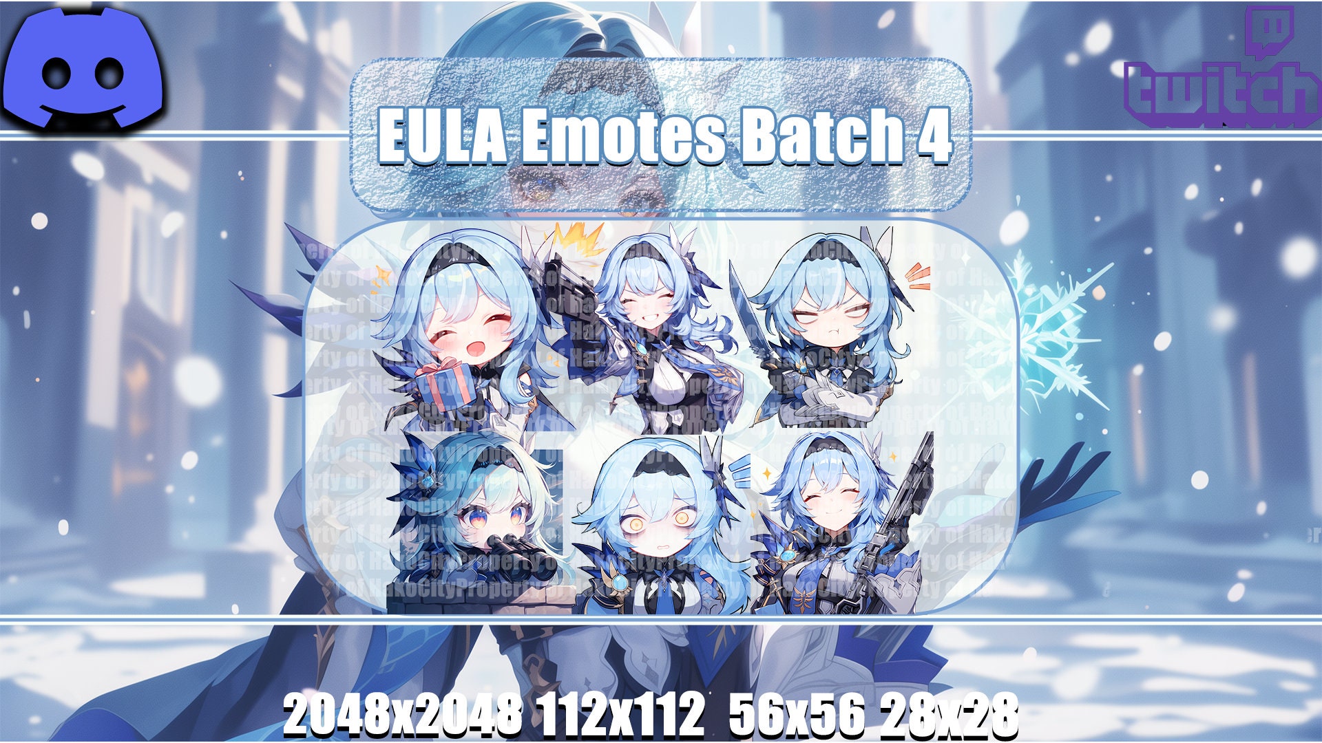 Eula Genshin Impact Emotes Batch 4 - Etsy