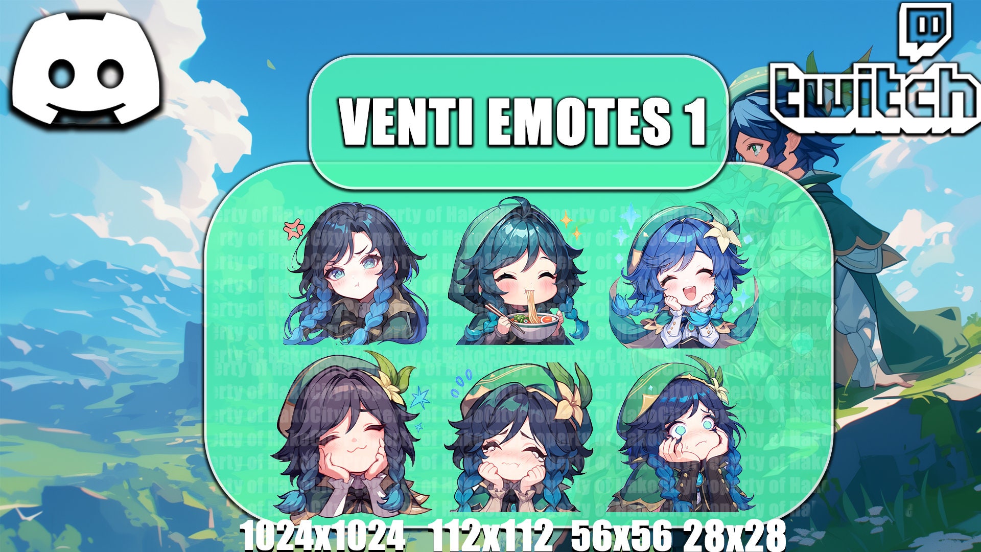Venti Genshin Impact Emote Pack 1 - Etsy