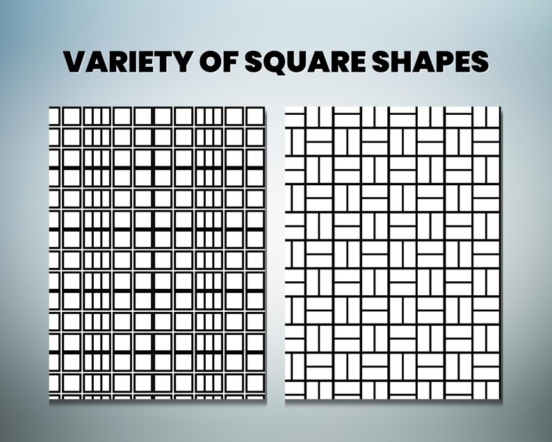Square Pattern Coloring Pages for Adults | 50 Printable Geometric Pixel ...