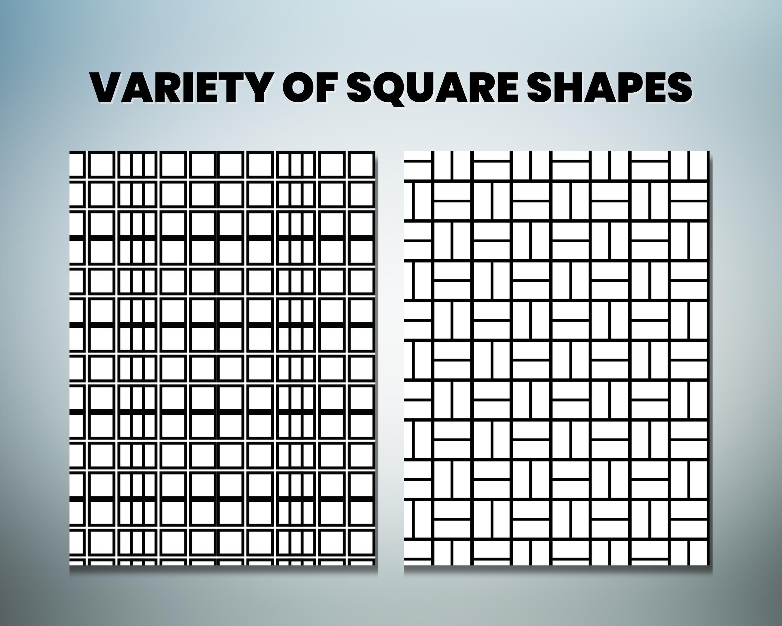 Square Pattern Coloring Pages for Adults | 50 Printable Geometric Pixel ...