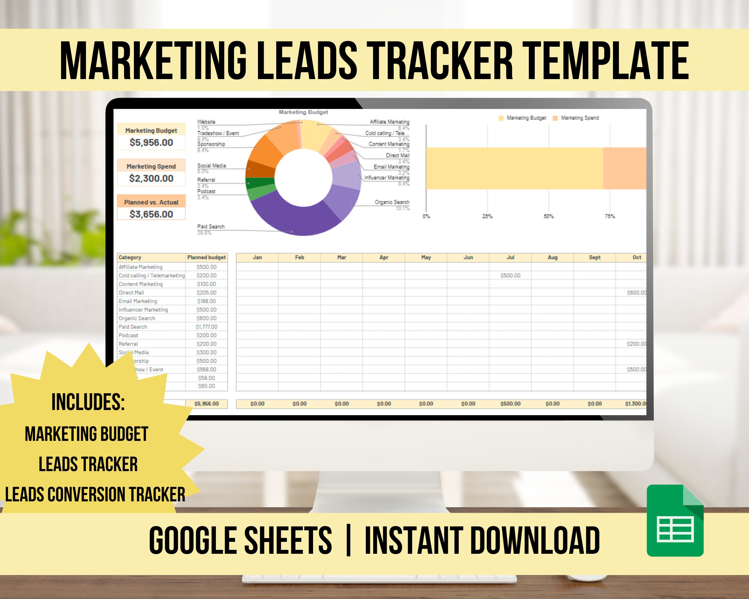 Marketing Lead Tracker Template for Small Businesses, Google Sheets ...