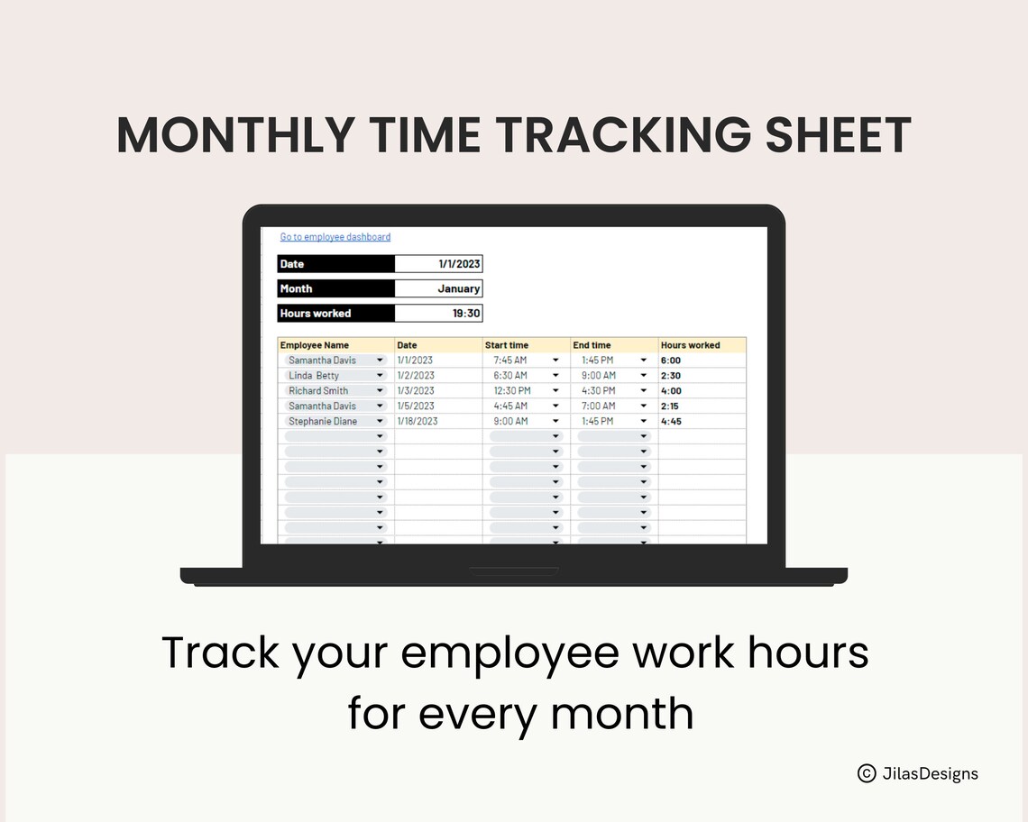 Payroll Manager Template for Small Businesses, Employee Time Sheet ...