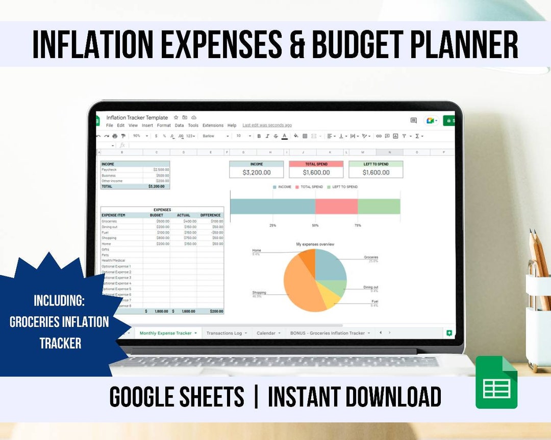Inflation Expenses and Budget Template, Monthly Budget Spreadsheet ...