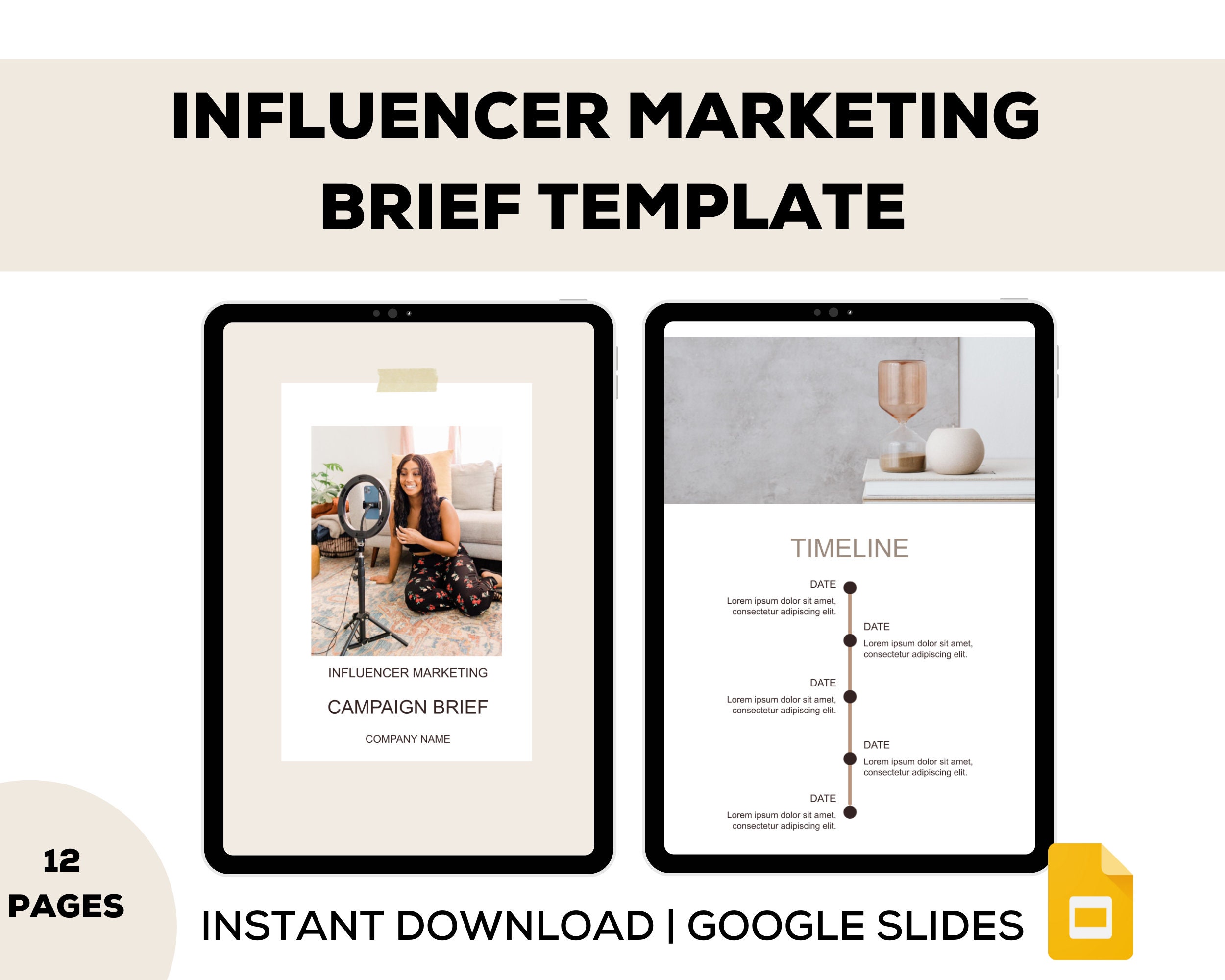 Influencer Marketing Brief Template for Small Businesses, Minimalist ...