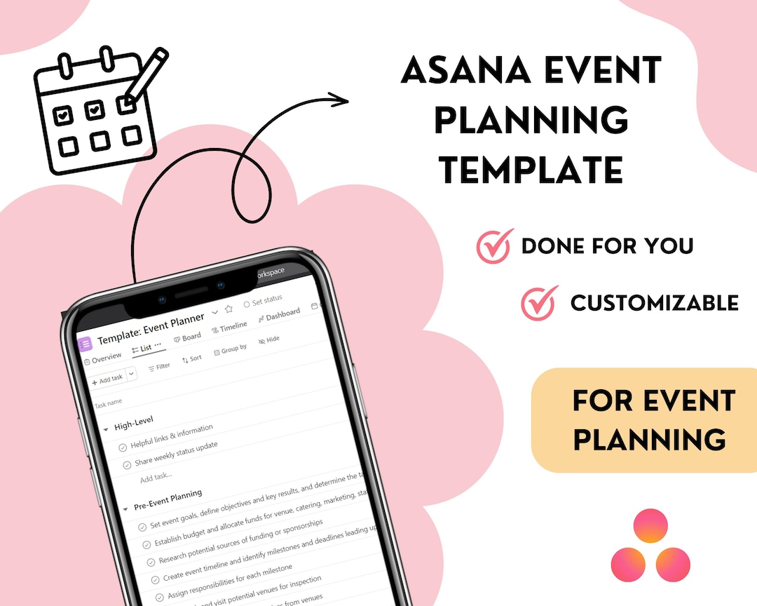 Asana Event Planning Project Management Template, Event Marketing Asana ...