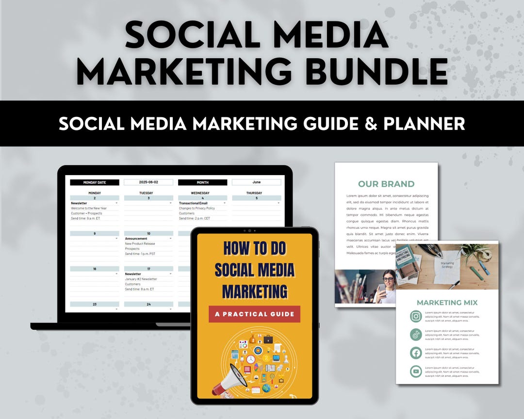 Social Media Marketing Bundle | Planner, Tracker, Guide (digital ...