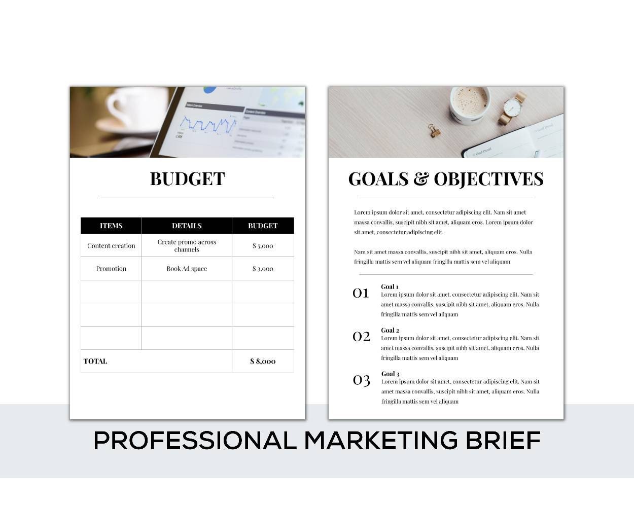 Marketing Campaign Brief Template for Small Businesses, Minimalist ...