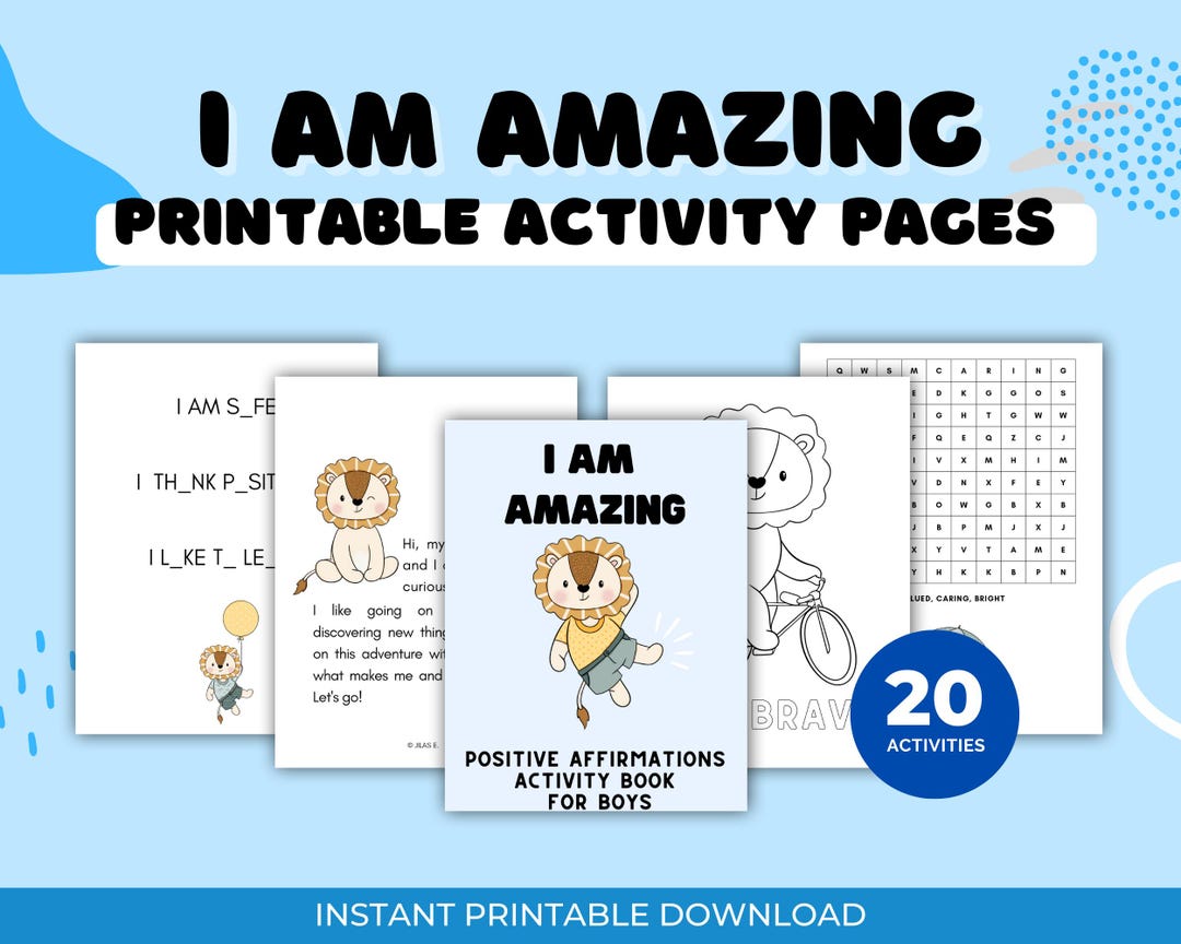 Kids Confidence Booster Activity Book | 20 Printable Exercises ...