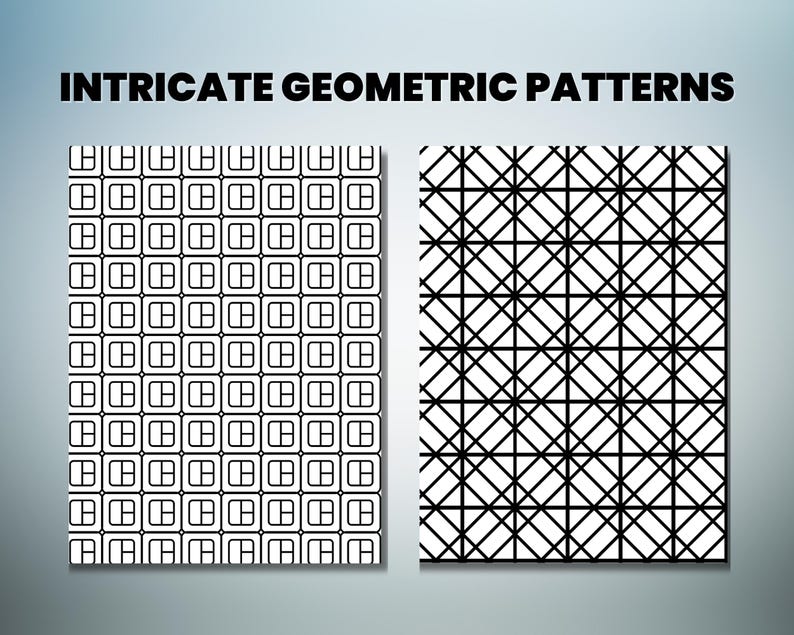 Square Pattern Coloring Pages for Adults | 50 Printable Geometric Pixel ...