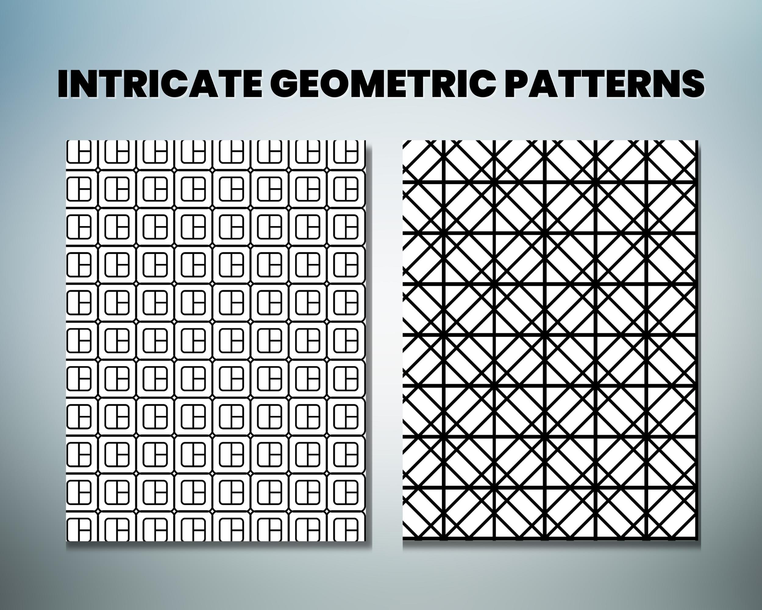 Square Pattern Coloring Pages for Adults | 50 Printable Geometric Pixel ...